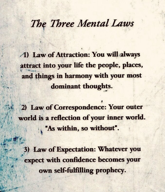 THREE MENTAL LAWS – B +Ve!!